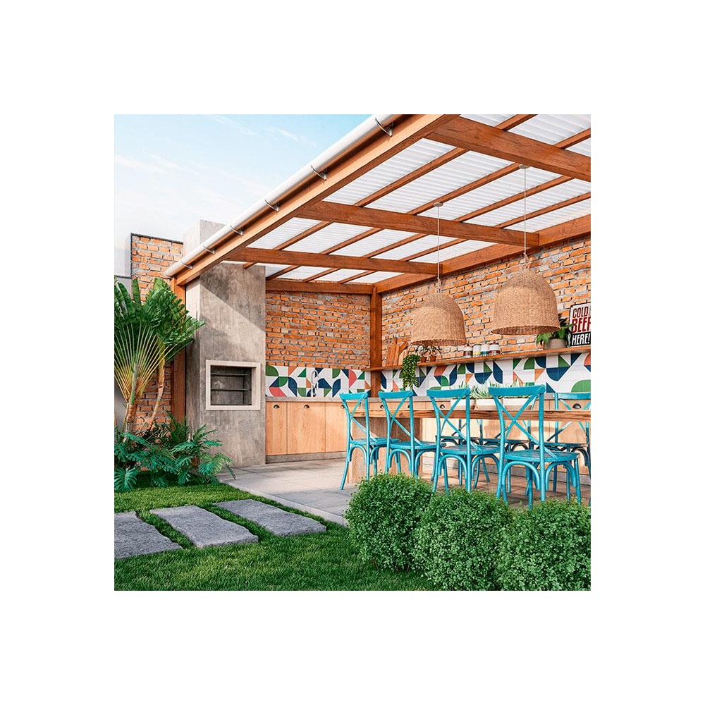 Telha Translucida PVC Leitosa 244X50X6 15022440 Fortlev - Wig Construção